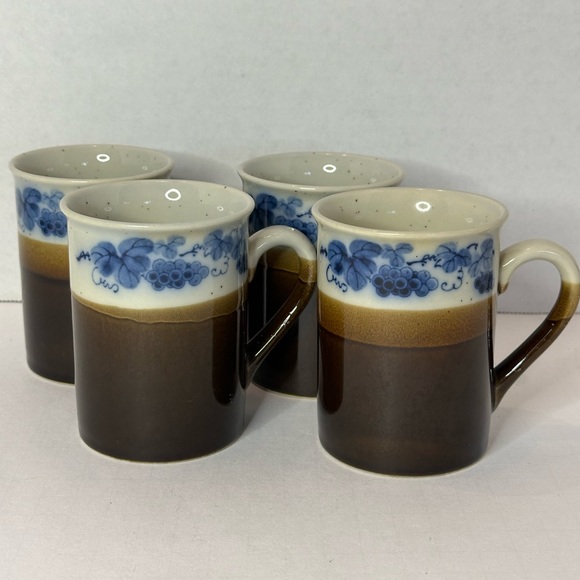 Dining | Stoneware Pottery Gradient Brown And Grape Mugs Set Of 4 ...